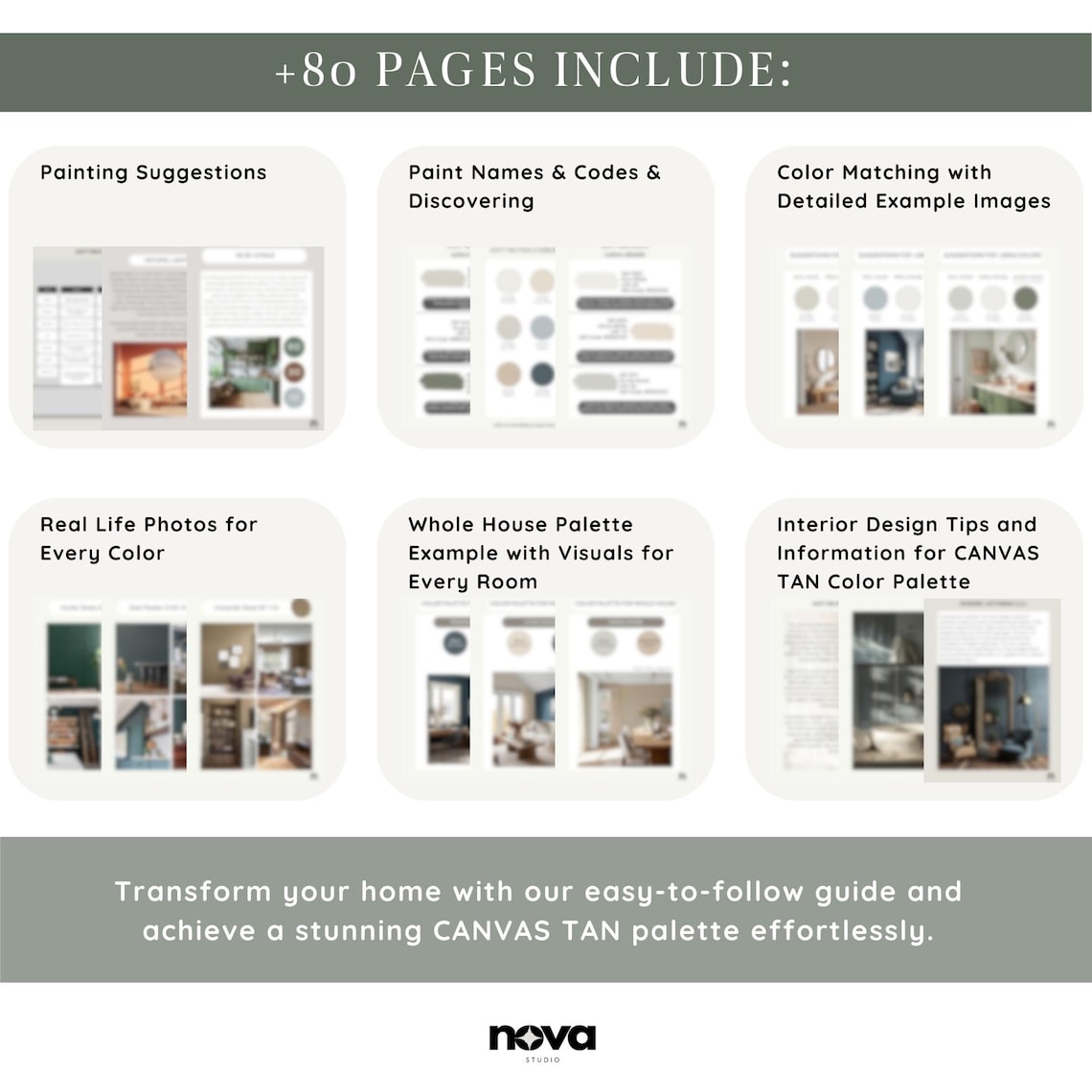 Sherwin Williams CANVAS TAN Home Paint Palette Guide, Digital PDF ...