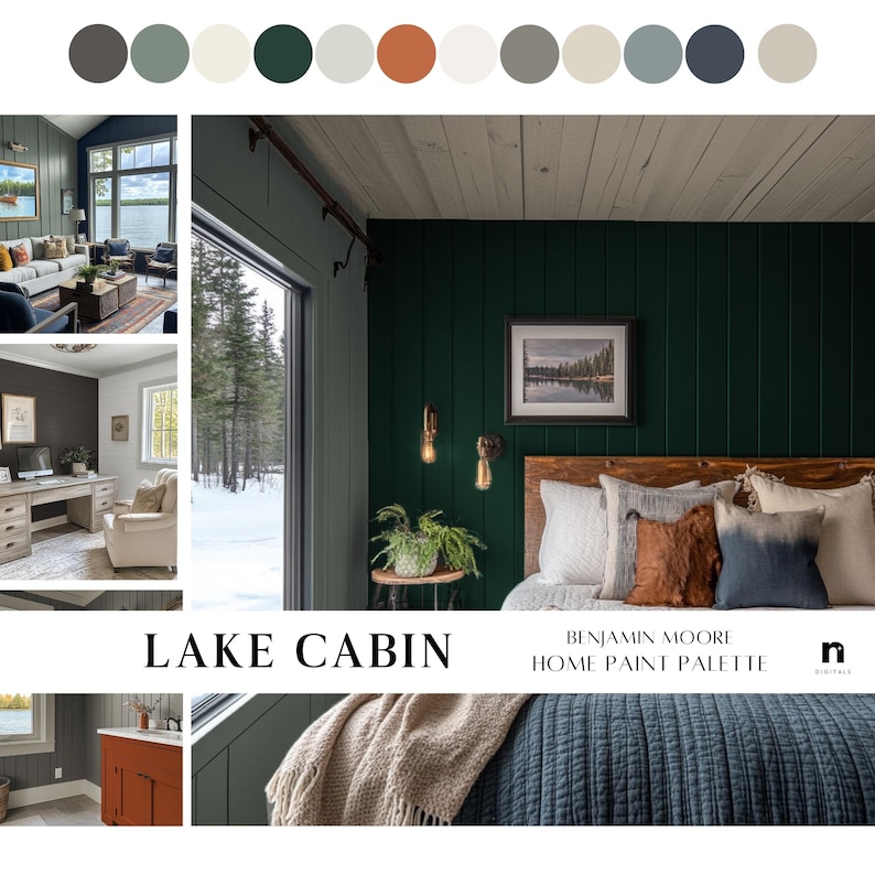 Lake Cabin Home Color Palette: Benjamin Moore Paint Scheme (PDF) - Etsy