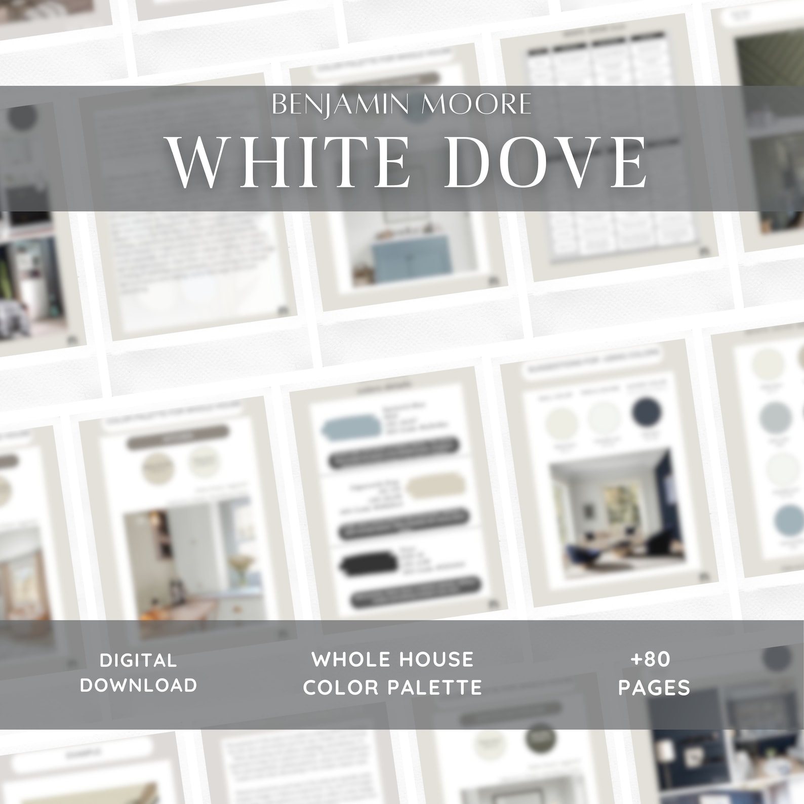 WHITE DOVE Home Paint Palette, Benjamin Moore Whole Home Color Scheme ...