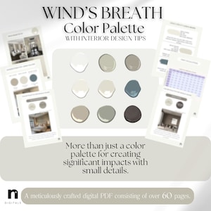 WIND'S BREATH Benjamin Moore Home Paint Color Palette With Interior ...