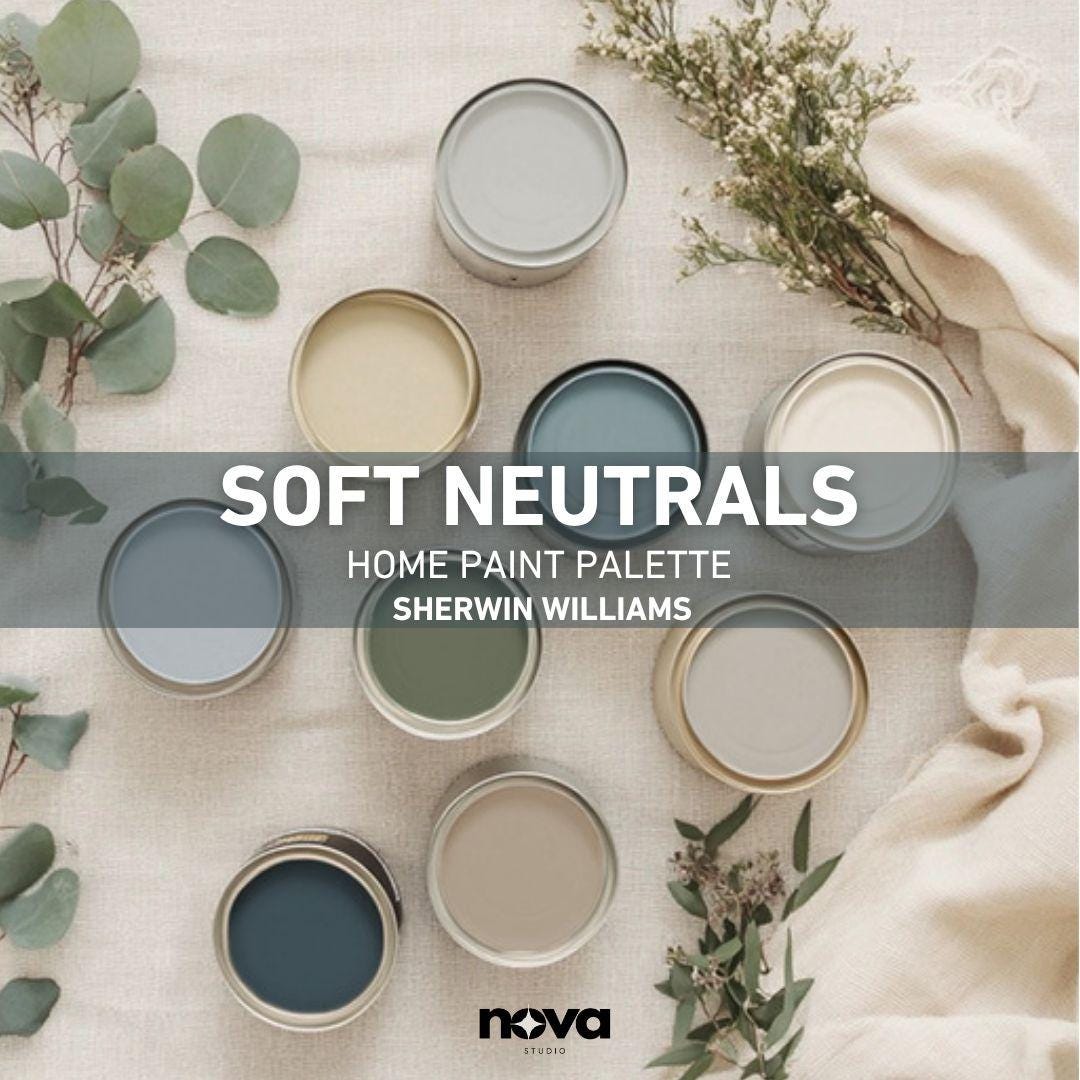 SOFT NEUTRALS Whole House Paint Color Palette Sherwin Williams Home ...