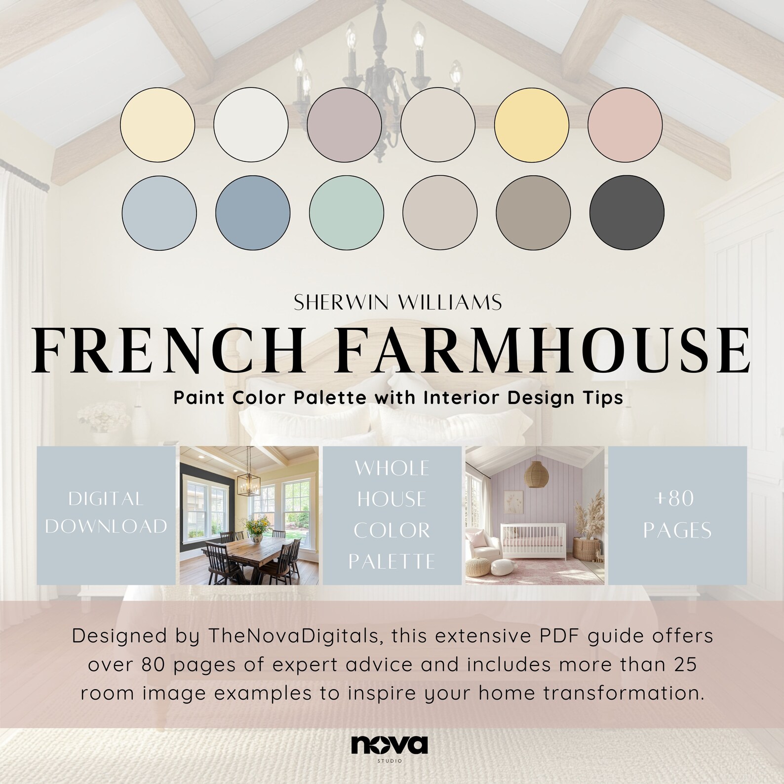 French Farmhouse Sherwin Williams Paint Color Palette – Digital ...
