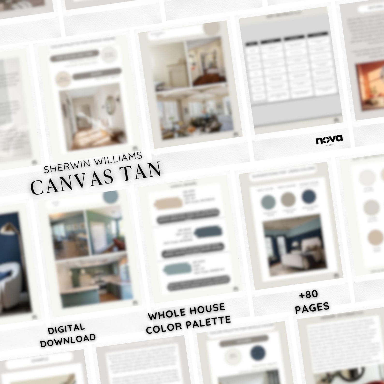 Sherwin Williams CANVAS TAN Home Paint Palette Guide, Digital PDF ...