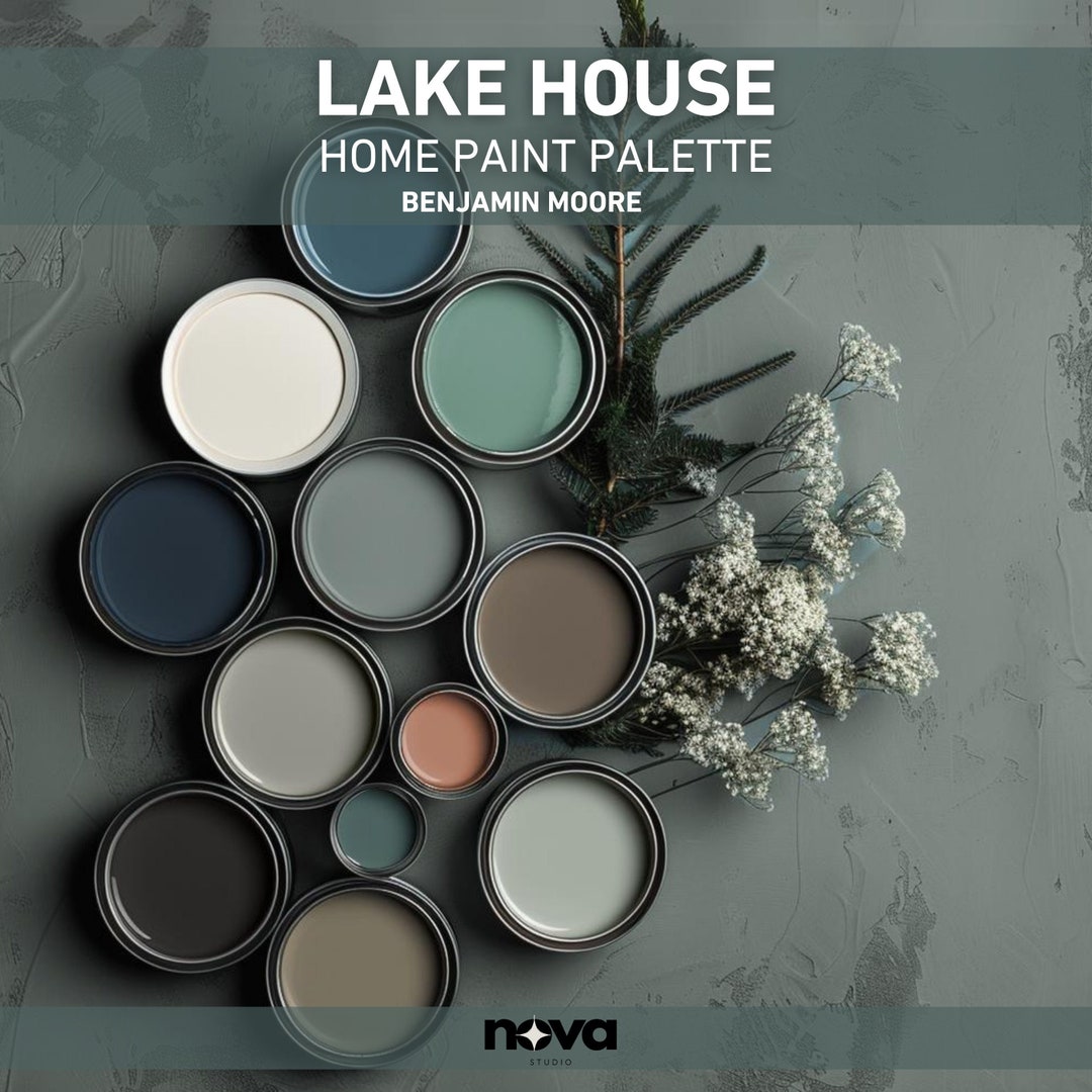Lake House Home Paint Palette, Benjamin Moore Whole Home Color Scheme ...