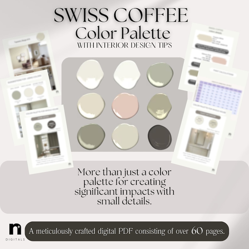 SWISS COFFEE Benjamin Moore Whole House Paint Palette, Neutral Interior ...