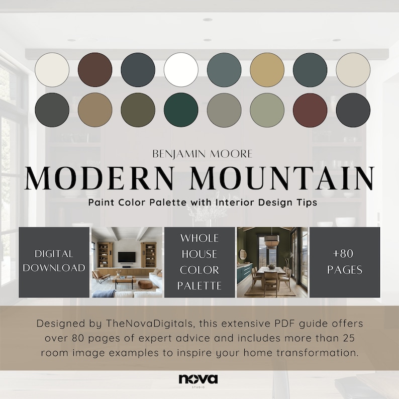 Modern Mountain Home Paint Palette 2025, Benjamin Moore Whole House ...