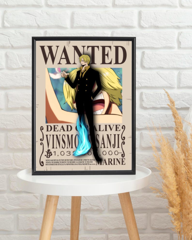 One Piece Wanted Poster Digital Download Printable Wall Art Manga ...