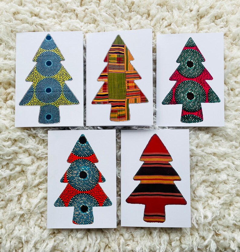 Afro Retro Christmas Greeting Card Packs Printed African Ankara ...
