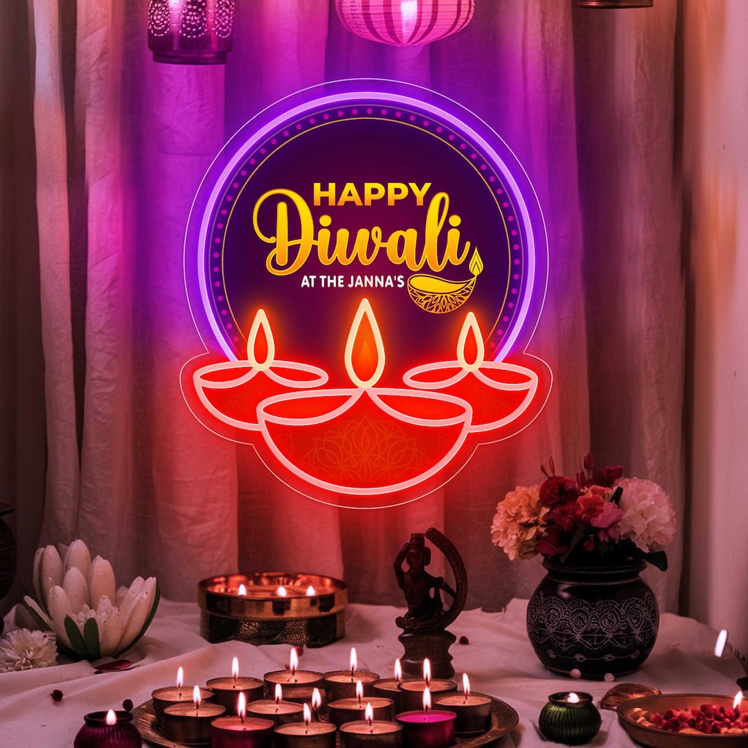 Happy Diwali Neon Sign,custom Neon Sign for Diwali,personalized Diwali ...