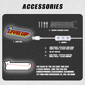 LEVEL UP Light Box,pixel Style Esports Sign,custom 3D Printed Lightbox ...