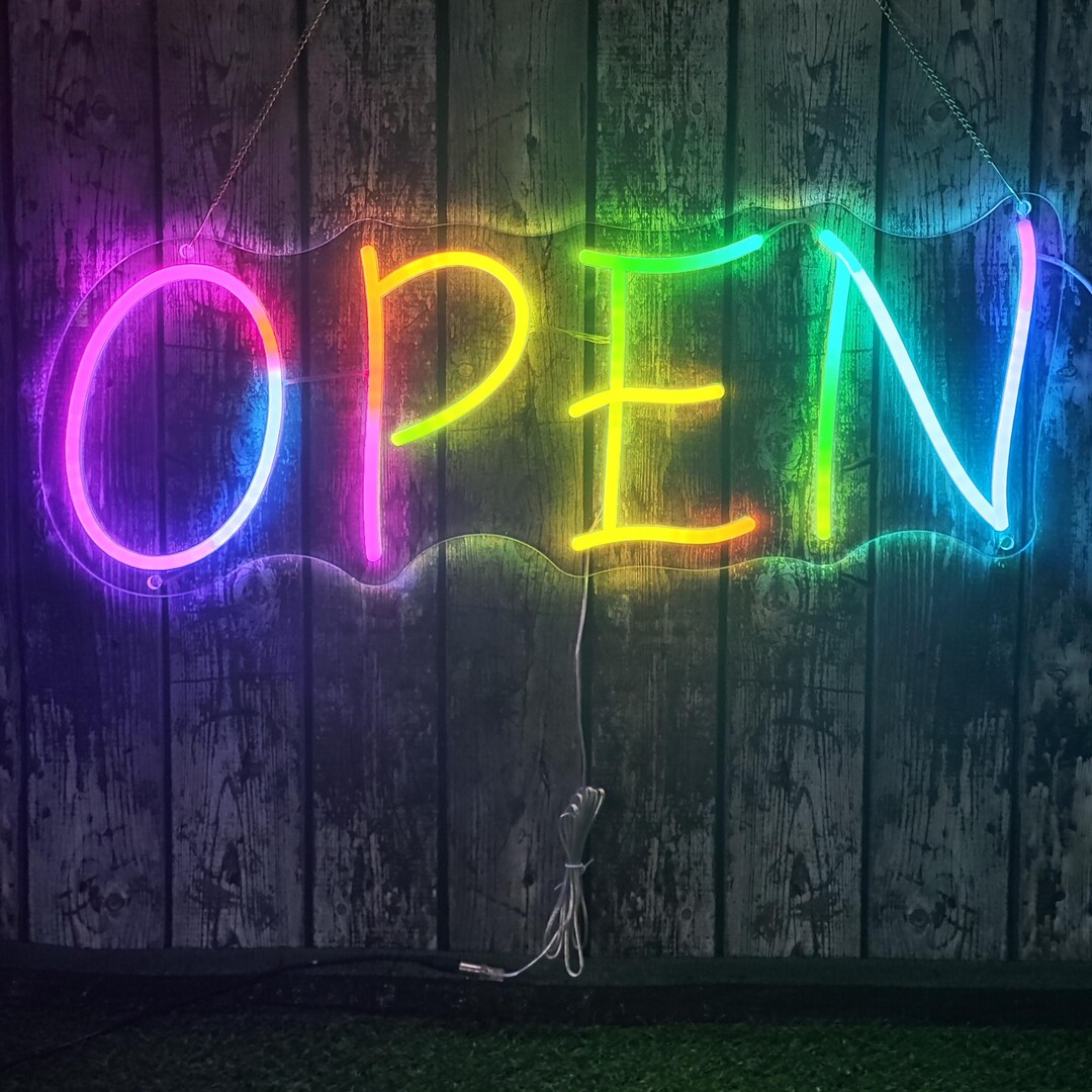 Custom Name Sign Rainbow Neon, OPEN Neon Sign, Personalized Neon Sign ...