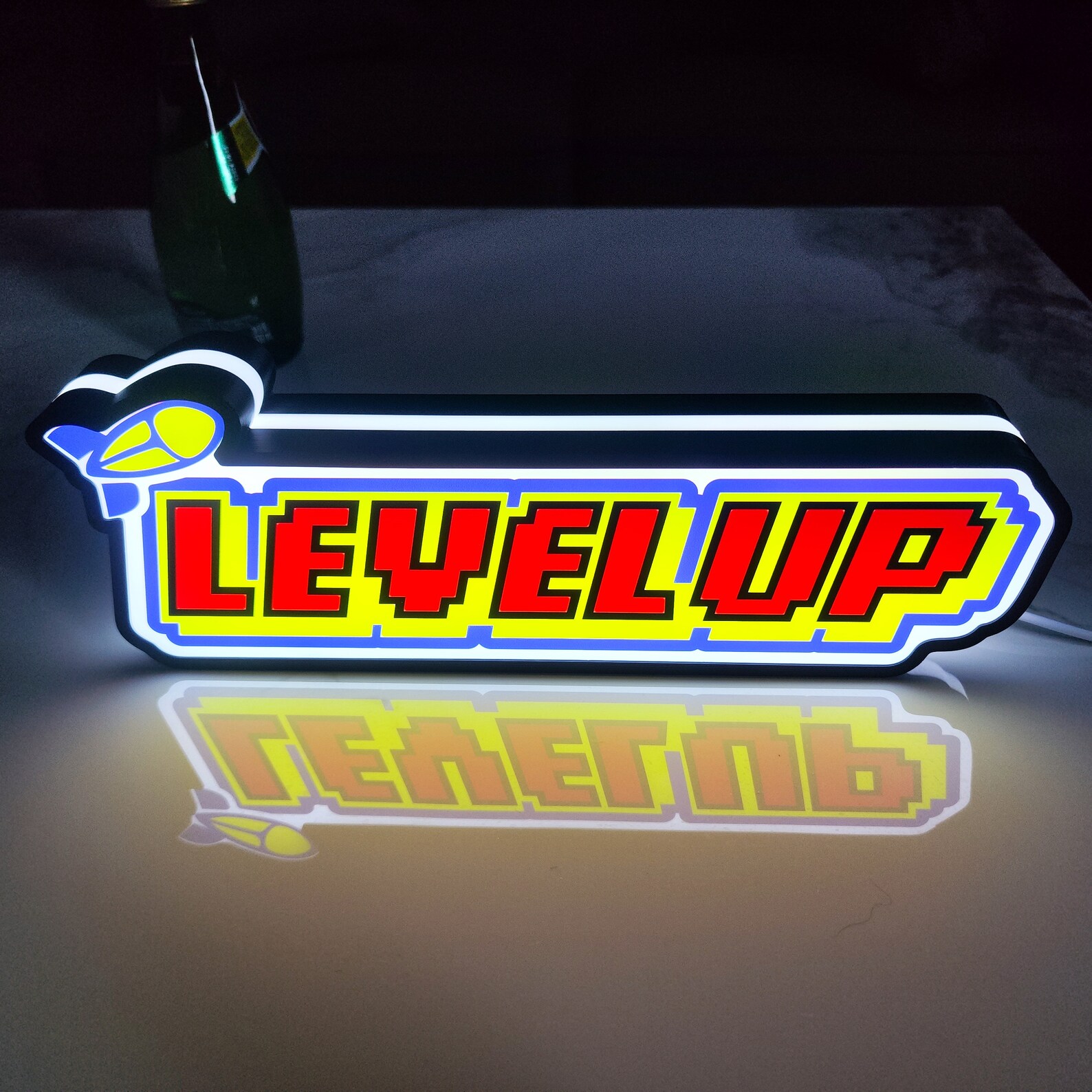 LEVEL UP Light Box,pixel Style Esports Sign,custom 3D Printed Lightbox ...