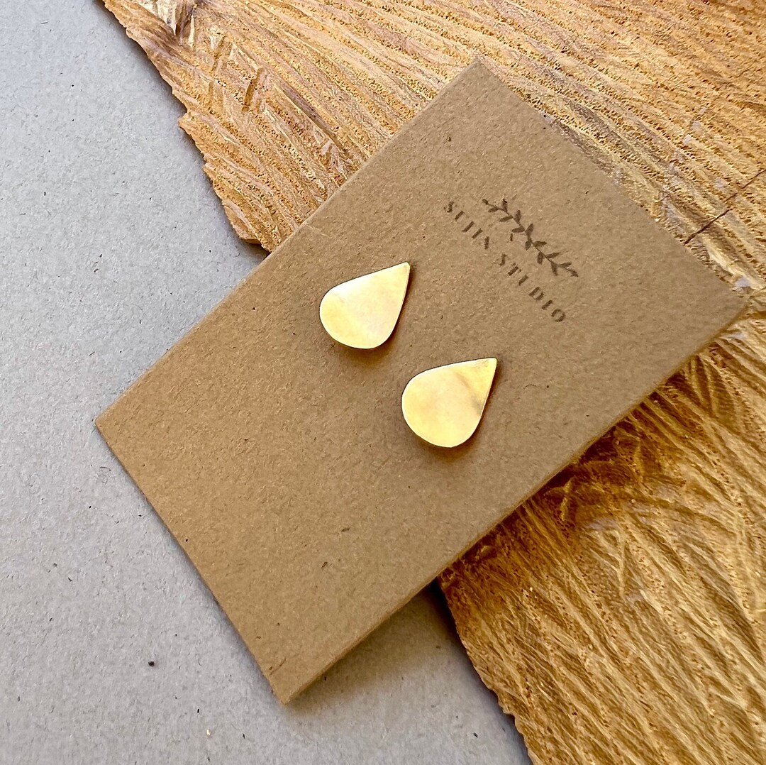 14K Gold Filled Cute Teardrop Handmade Stud Earrings, Simple Everyday ...
