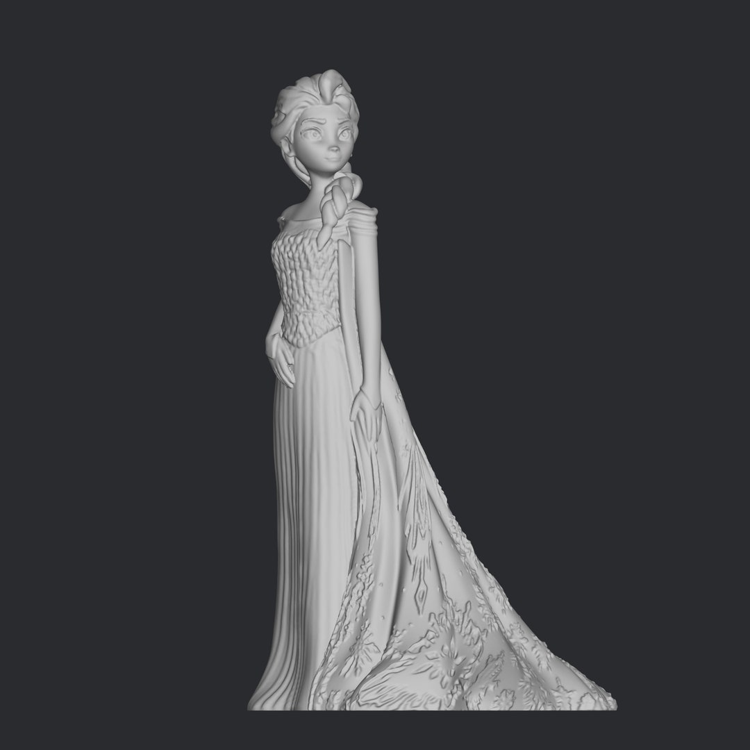 Miss Elsa From Frozen Stl File 3d Printing, 3d Figure Stl, 3d Stl ...