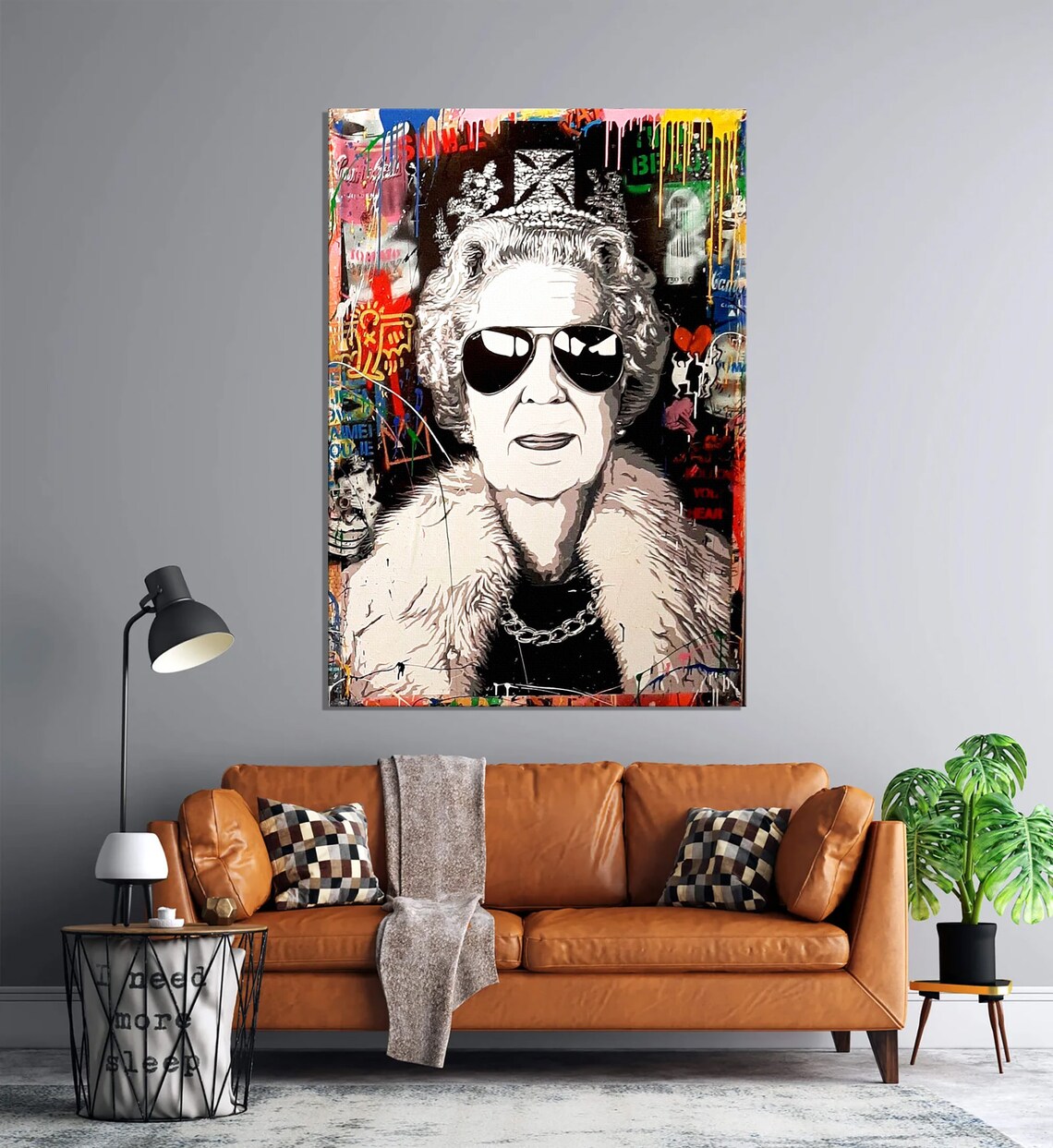 BANKSY QUEEN ELIZABETH Wall Art Banksy Canvas Banksy Queen Print Banksy ...