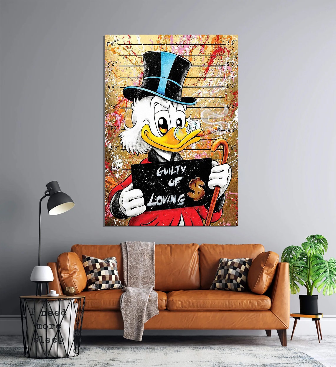 Guilty of Loving Graffiti Pop Art, Daffy Duck Modern Painting Abstract ...