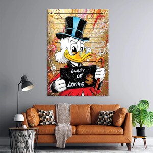 Guilty of Loving Graffiti Pop Art, Daffy Duck Modern Painting Abstract ...