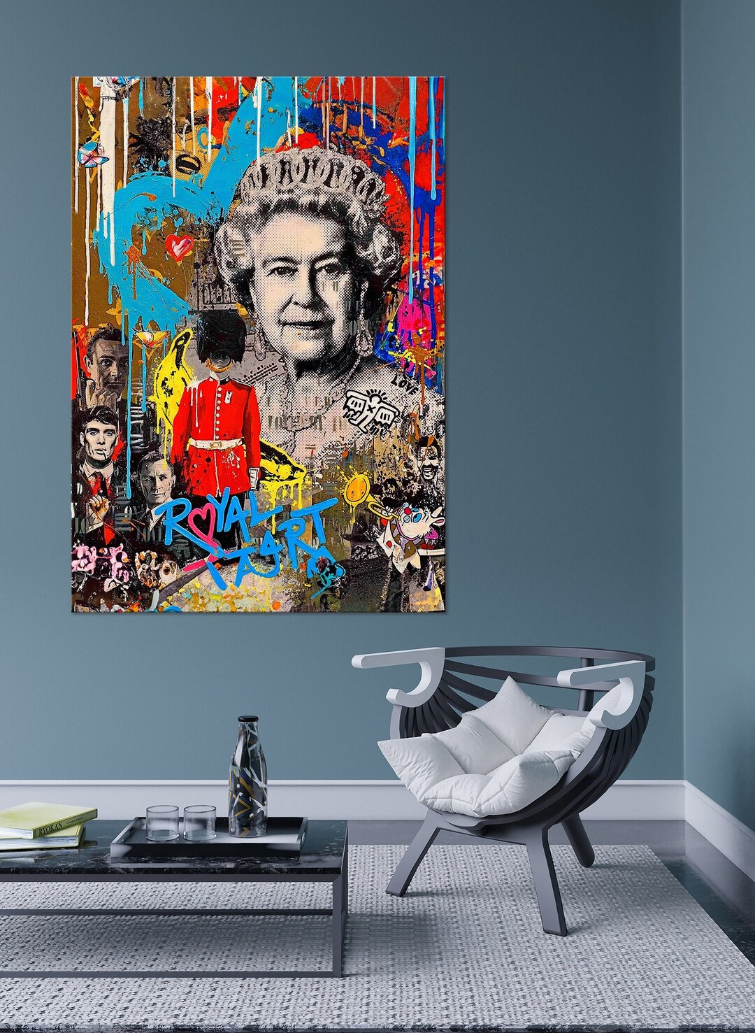 Banksy Queen Elizabeth Graffiti Pop Art, Modern Painting Abstract ...