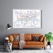 London Underground Tube Map With New Elizabeth Line Art Wall Art Print ...
