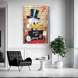 Guilty of Loving Graffiti Pop Art, Daffy Duck Modern Painting Abstract ...