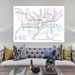 London Underground Tube Map With New Elizabeth Line Art Wall Art Print ...