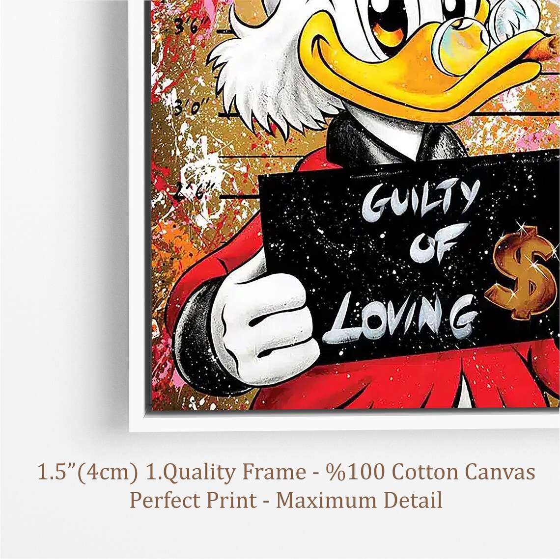 Guilty of Loving Graffiti Pop Art, Daffy Duck Modern Painting Abstract ...