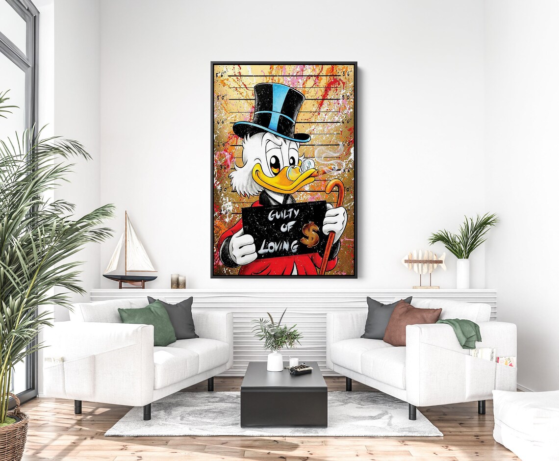 Guilty of Loving Graffiti Pop Art, Daffy Duck Modern Painting Abstract ...
