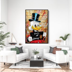 Guilty of Loving Graffiti Pop Art, Daffy Duck Modern Painting Abstract ...