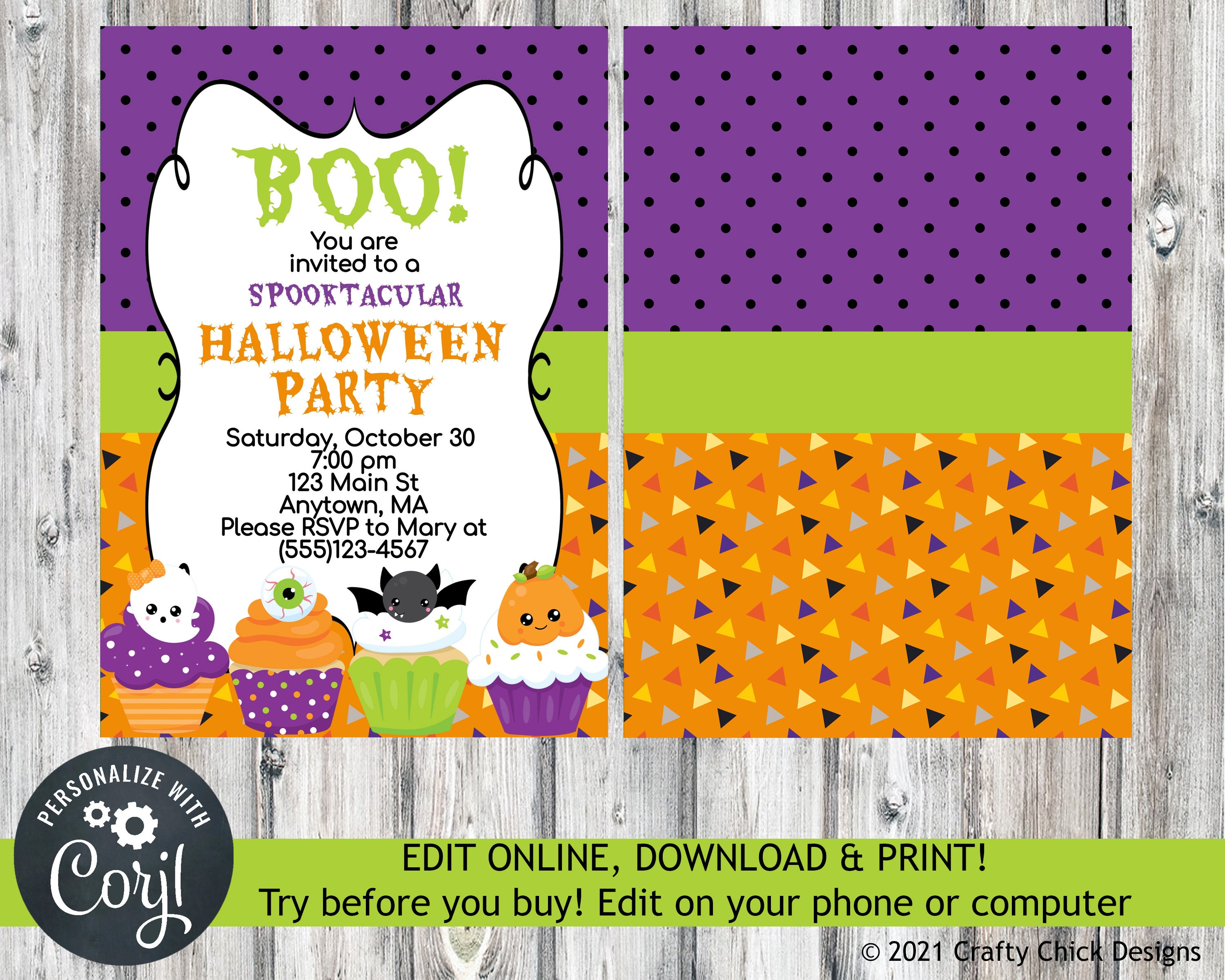 Editable Halloween Party Printables, Halloween Invitation, Water Bottle ...