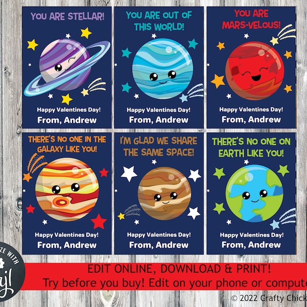 Space Valentine - Etsy