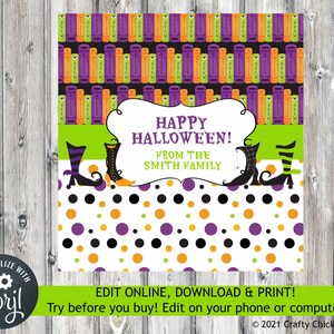 Halloween Candy Bar Wrapper, Halloween Candy Bar Wraps, Halloween Party ...