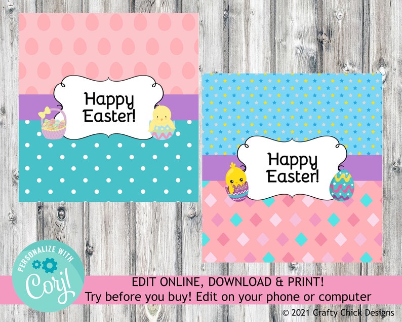 Editable Easter Candy Bar Wrap, Printable Easter Candy Bar Labels ...