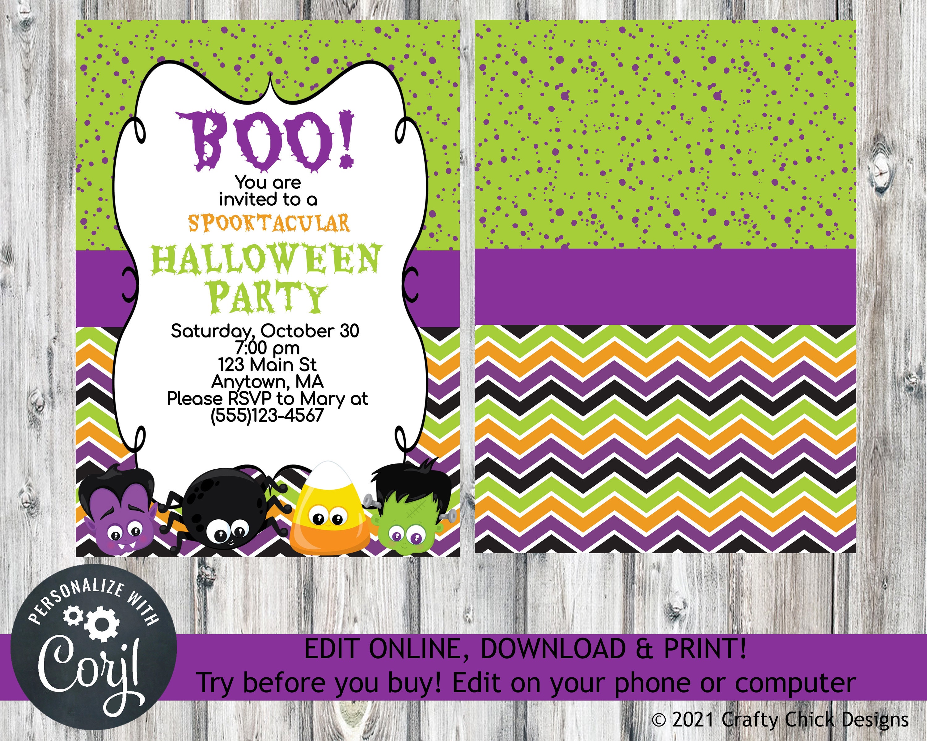 Editable Halloween Party Printables Halloween Invitation - Etsy