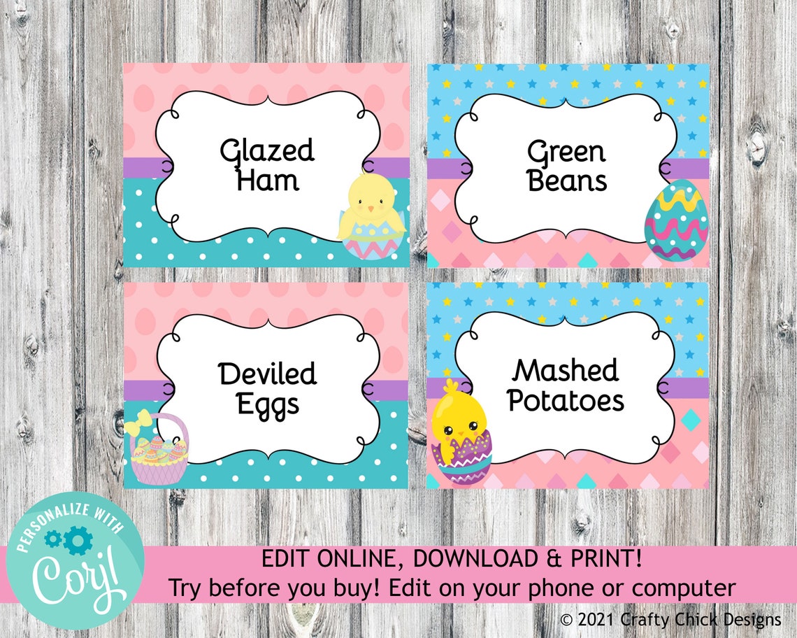 Editable Easter Food Cards, Printable Easter Food Labels, Easter Buffet ...