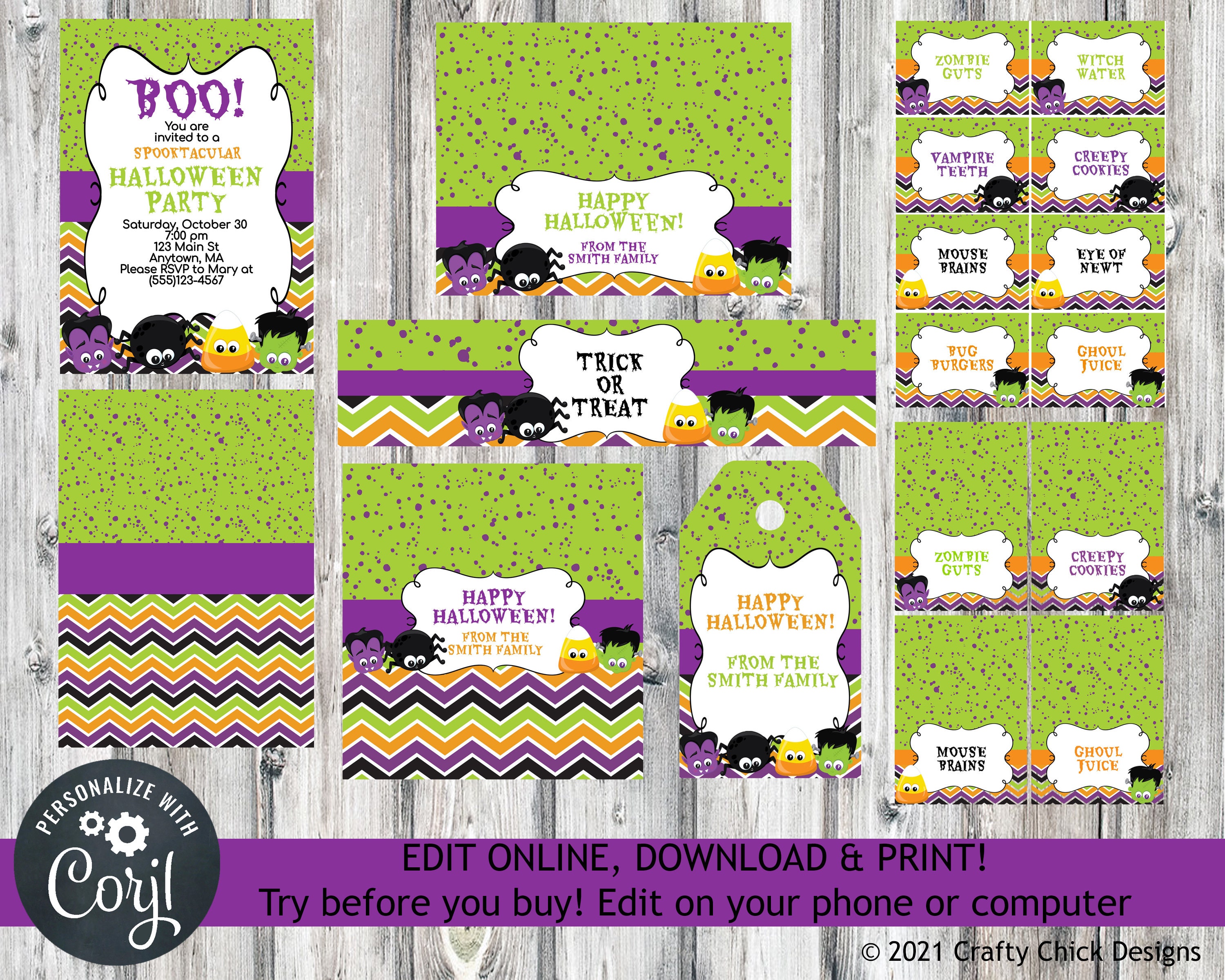 Editable Halloween Party Printables Halloween Invitation - Etsy