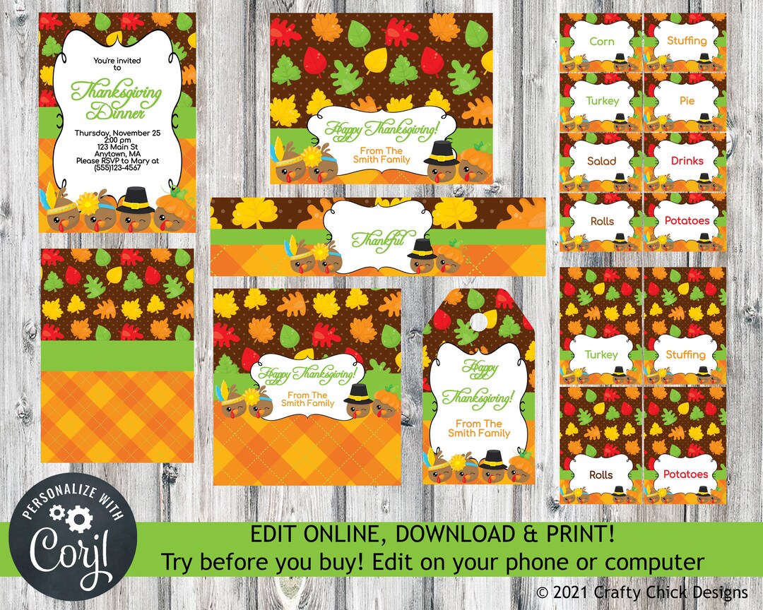Editable Thanksgiving Printables Thanksgiving Invitation - Etsy