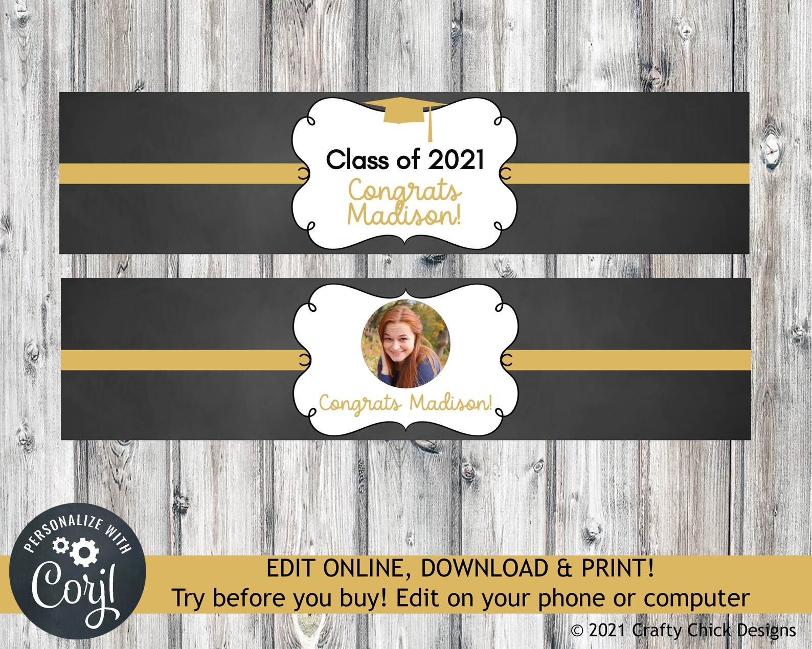 Editable Graduation Water Bottle Labels, Graduation Water Bottle ...