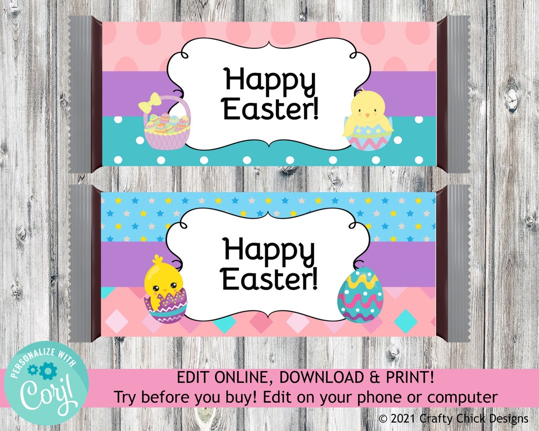 Editable Easter Candy Bar Wrap, Printable Easter Candy Bar Labels ...