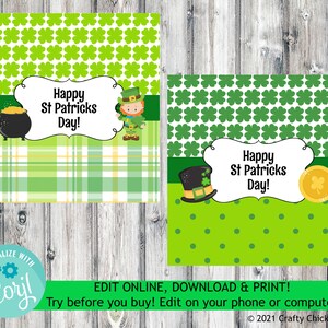 Editable St Patricks Day Candy Bar Wrappers, Printable St Patricks Day ...