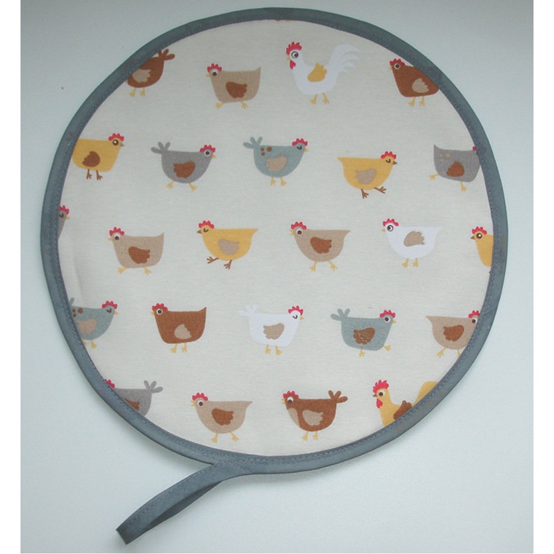 Chickens Aga Hob Lid Mat Pad Round Oven Hotplate Covers Chicken Rooster ...