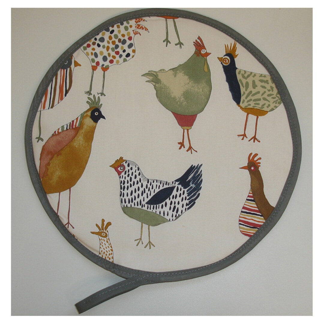 Hens Aga Hob Lid Mat Pad Round Hotplate Hat Cover Chicken Rooster Hen ...