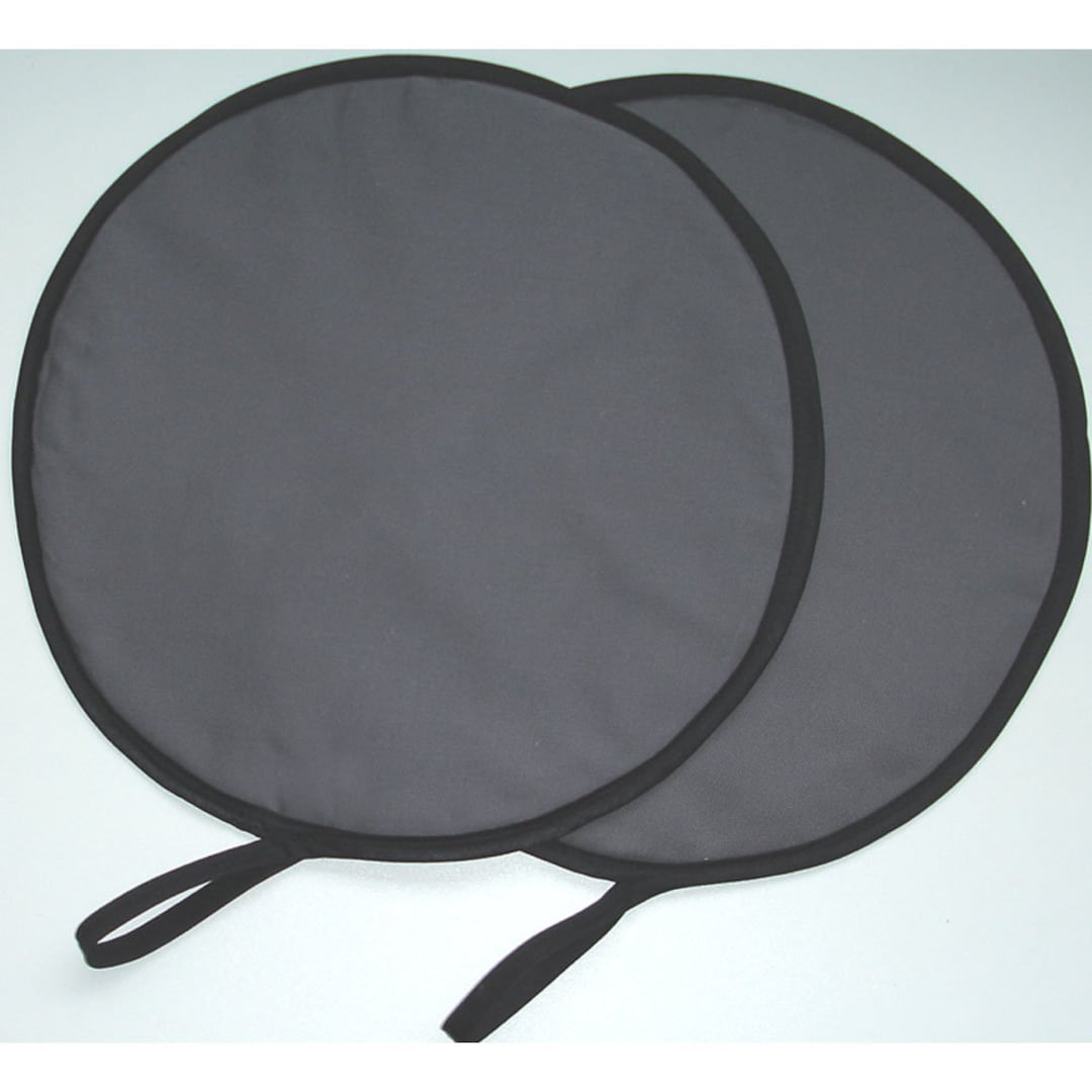 Aga Hob Lid Covers Grey Hotplate Pads Round Hats Surface Savers Single or Pair With Loop Plain ...