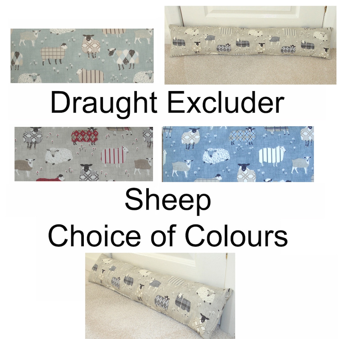 Draught Excluder Sheep Door Snake Wind Draft Breeze Dodger Blocker 32 ...