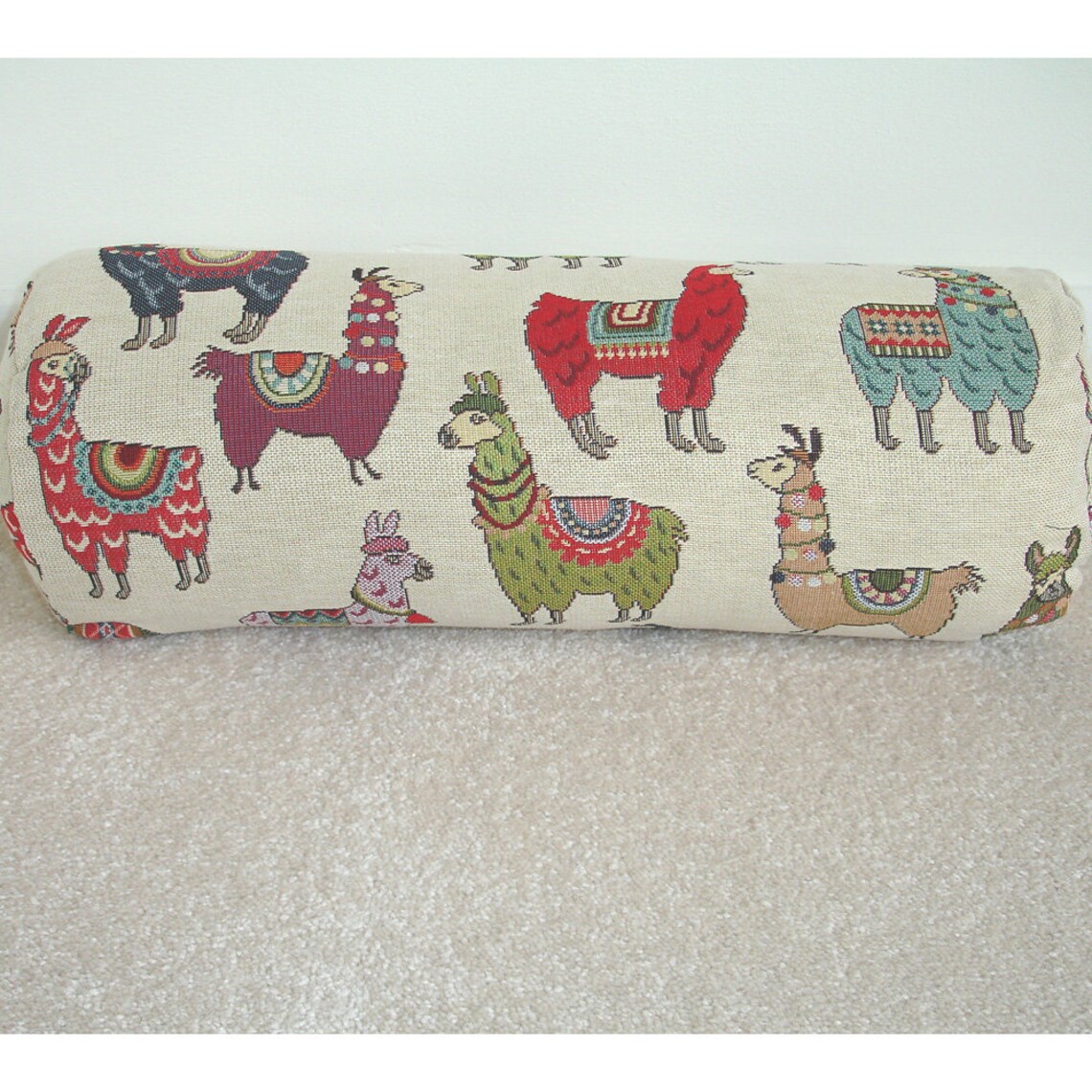 Llama Bolster Cover Cushion Case 16" 18" Alpaca Llamas Round Cylinder ...