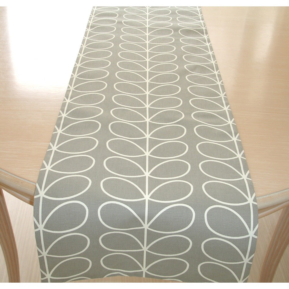 Silver Grey Table Runner Dining Gray 6ft Linear Stem Leaves - Etsy