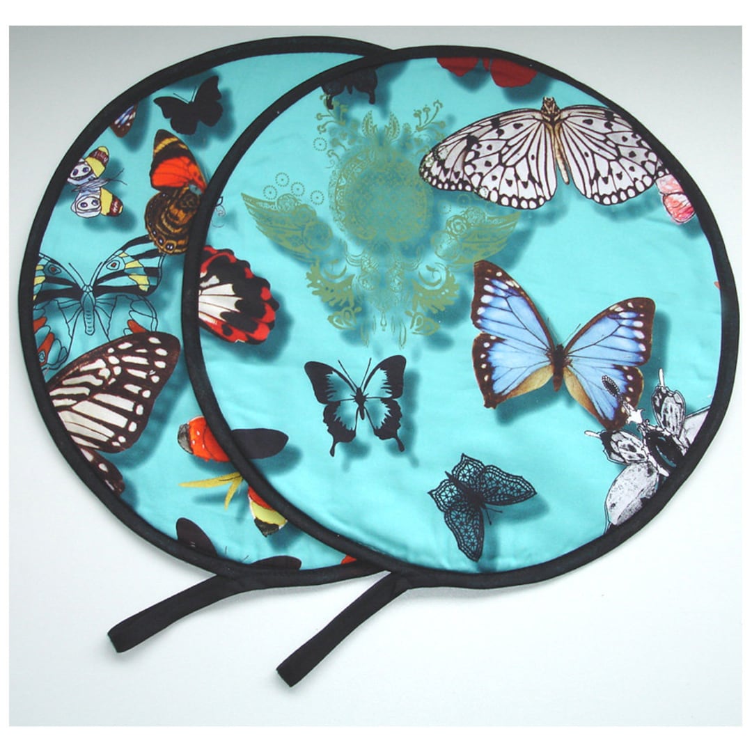 Set of 2 Aga Hob Lid Covers Mats Pads Round Range Oven Hotplate Hats ...