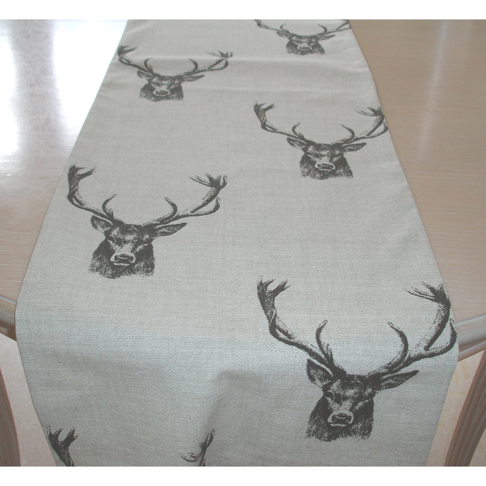 Stag Table Runner Antlers Stags Head Deer 7ft 8ft 9ft 84" 96" 108 ...