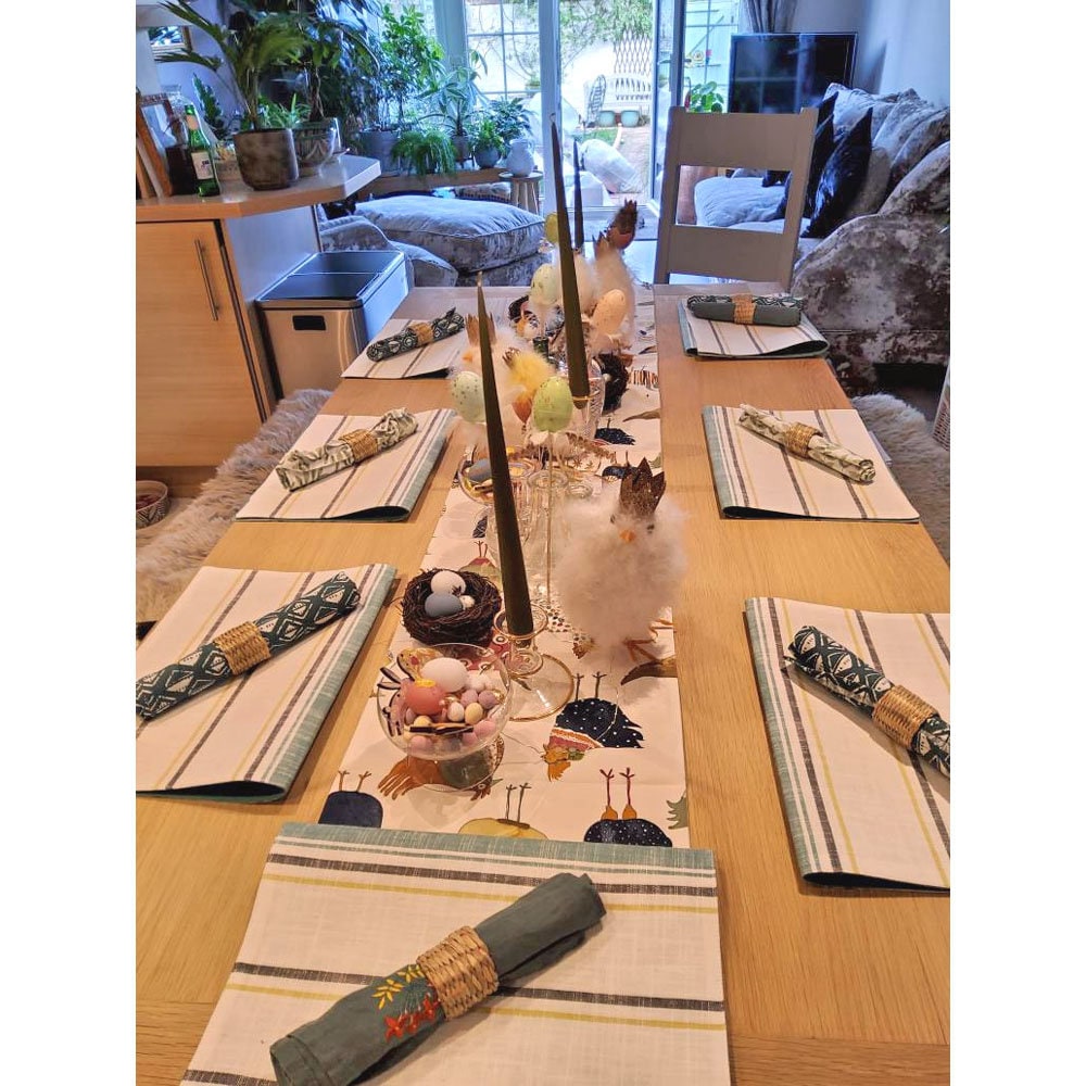 Hen Table Runner Hens Rooster Chicken Chickens 7ft 8ft 9ft 84" 96" 108 ...