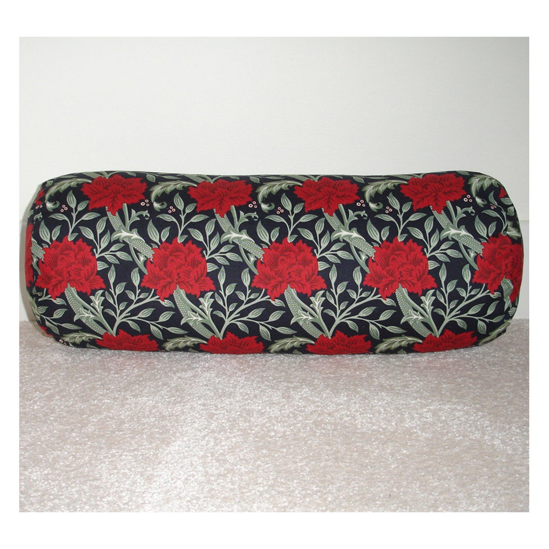 William Morris Hammersmith Cylinder Bolster Pillow Cover Red and Black ...