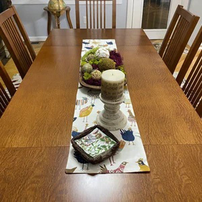 Hen Table Runner Hens Rooster Chicken Chickens 7ft 8ft 9ft 84" 96" 108 ...